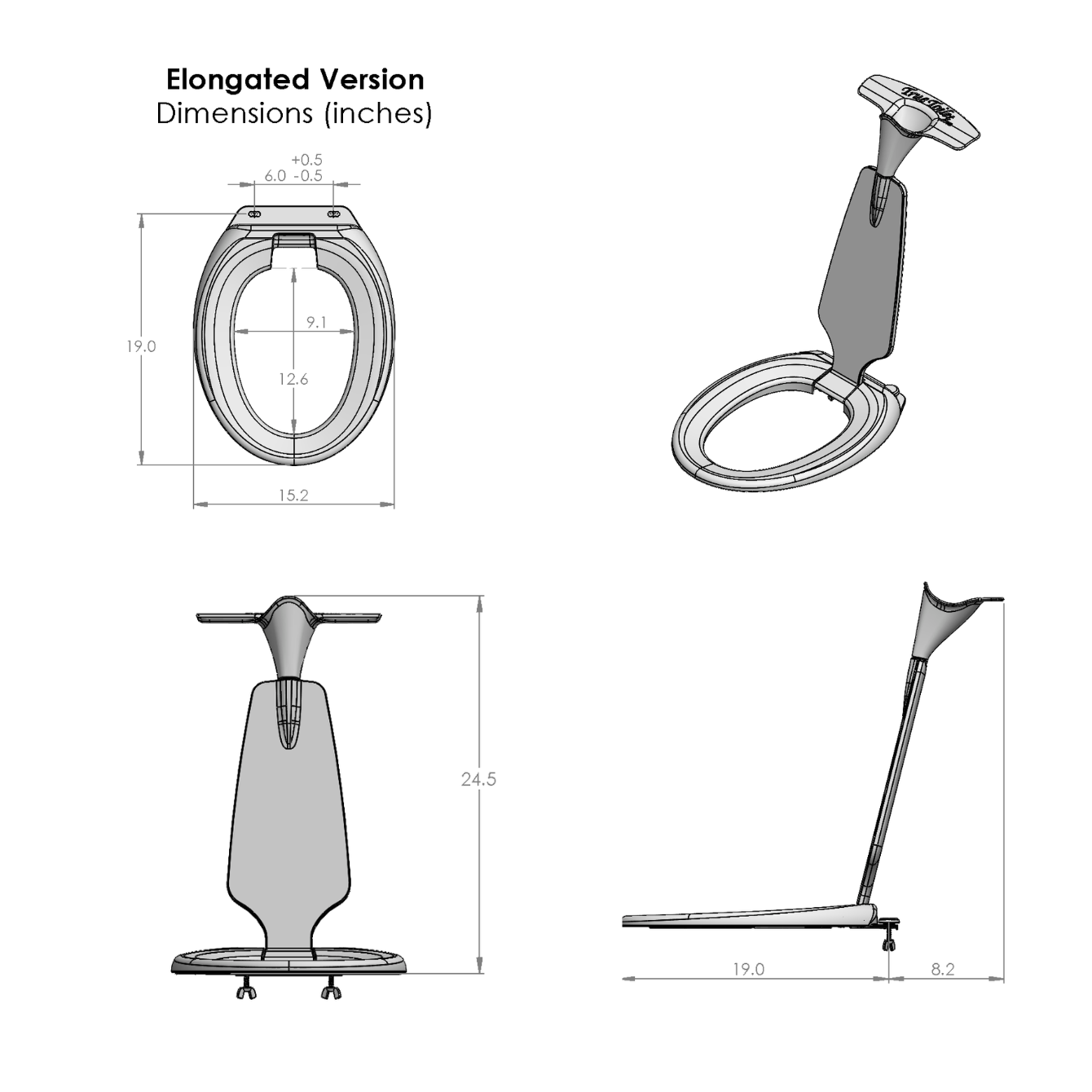 Elongated Toilet Urinal Combo – 100% Splash-Free Bathroom Urinal ...